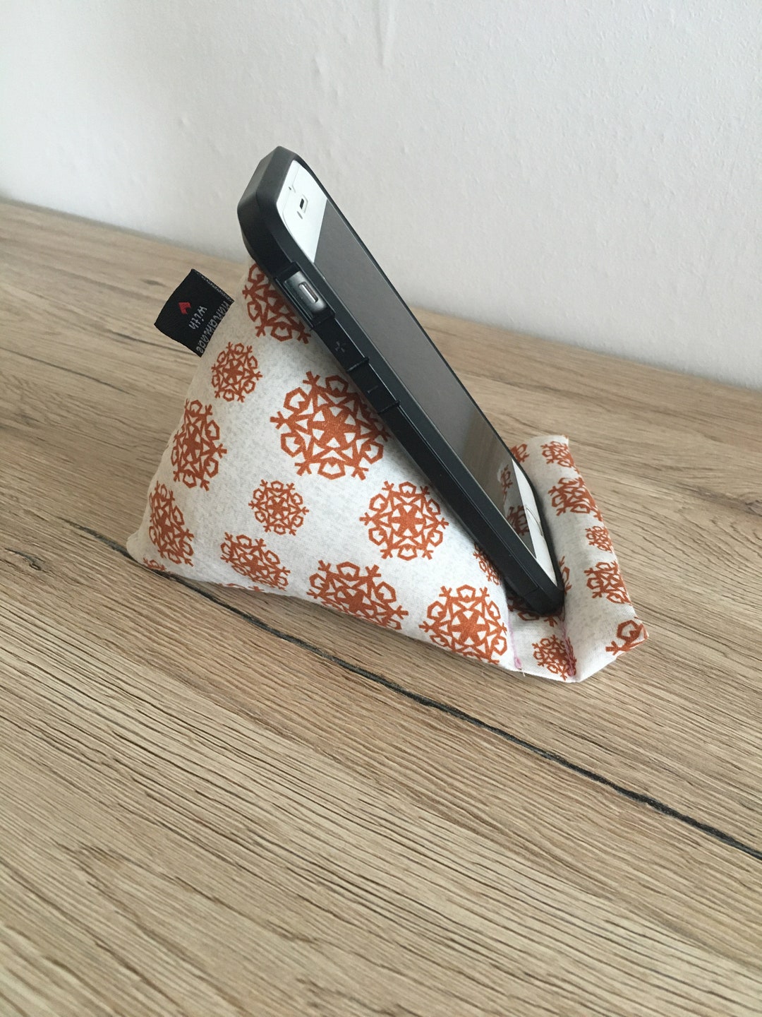 Handykissen, Handy Sitzsack, Handyhalter, Handystütze, orange, beige ...