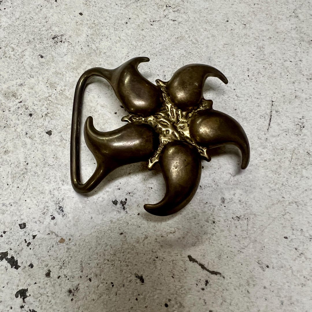 Vintage Solid Brass Starfish Belt Buckle - Etsy