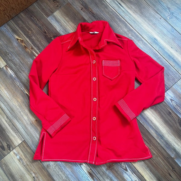 Mens Red Button up Shirt - Etsy