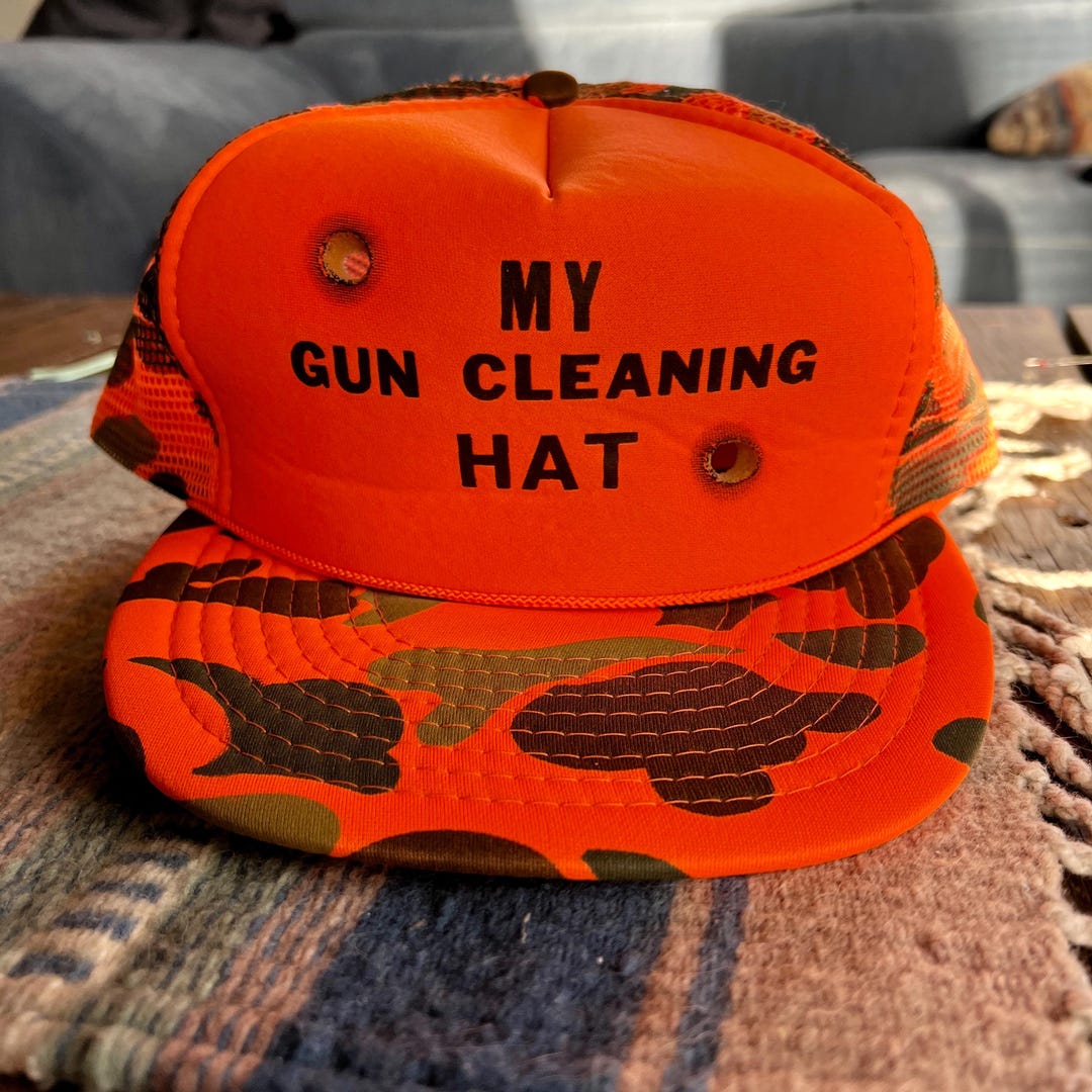 Vintage Orange Camo Funny My Gun Cleaning Snap Back Hat - Etsy