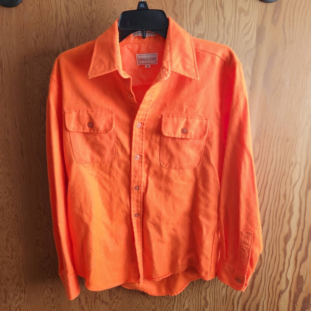 Blaze Orange Timber Run Acrylic Shirt Medium - Etsy