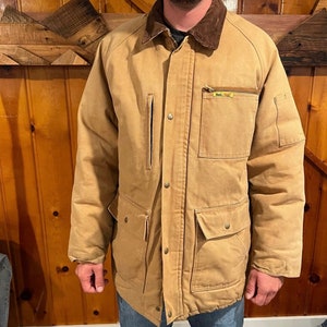 Tan Work’n Sport Made in the USA Canvas Zip and Snap Front Chore Coat Large - Etsy