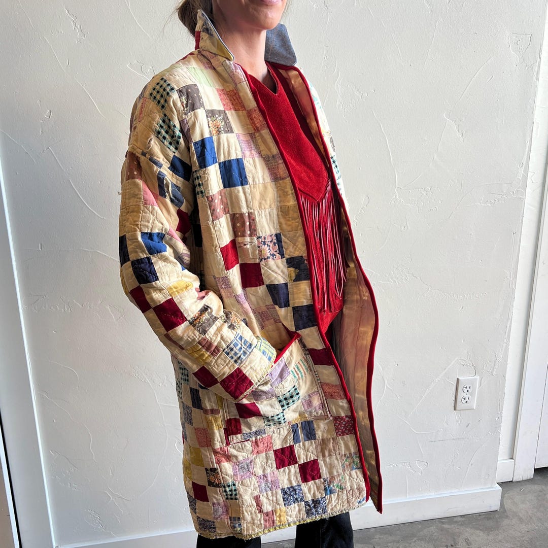 Vintage Upcycled Hand Sewn Handmade Quilt Coat Quilt Jacket ...