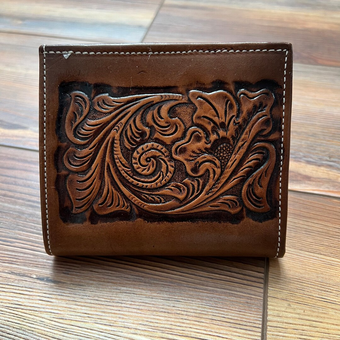 NWT Vintage Brown Tooled Leather Nocona Wallet - Etsy