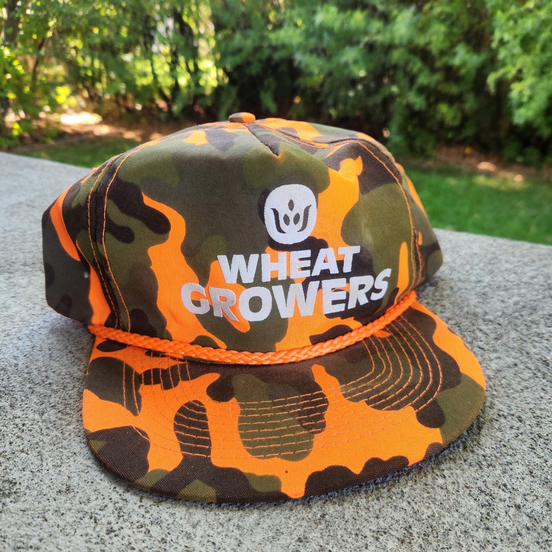 Vintage Orange Camo "wheat Growers" Cobra Snap Back Trucker Hat - Etsy