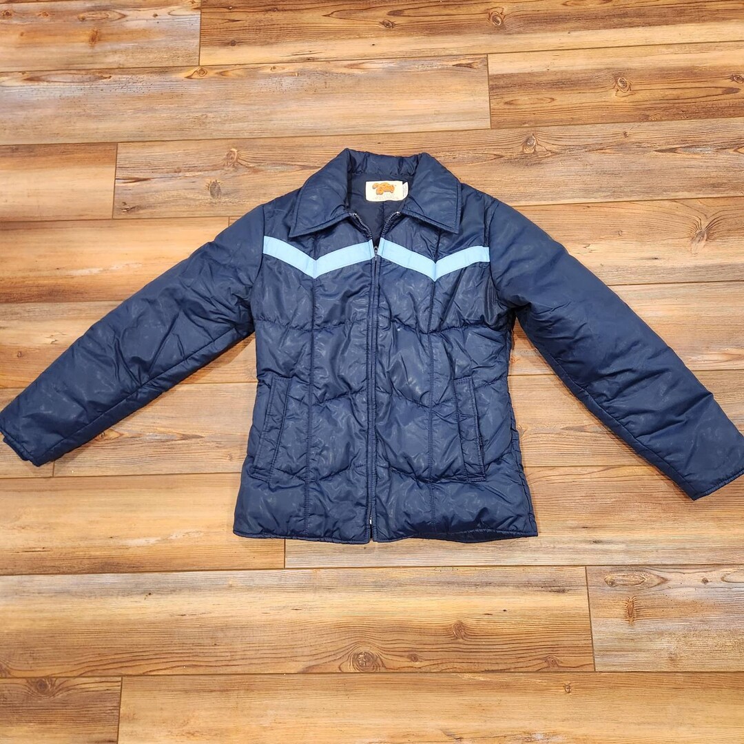Blue Striped Comfy Brand Vintage Down Puffy Coat - Etsy