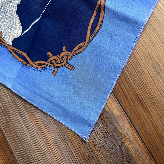 Blue and tan bucking bronco starry night print bandana - Gem