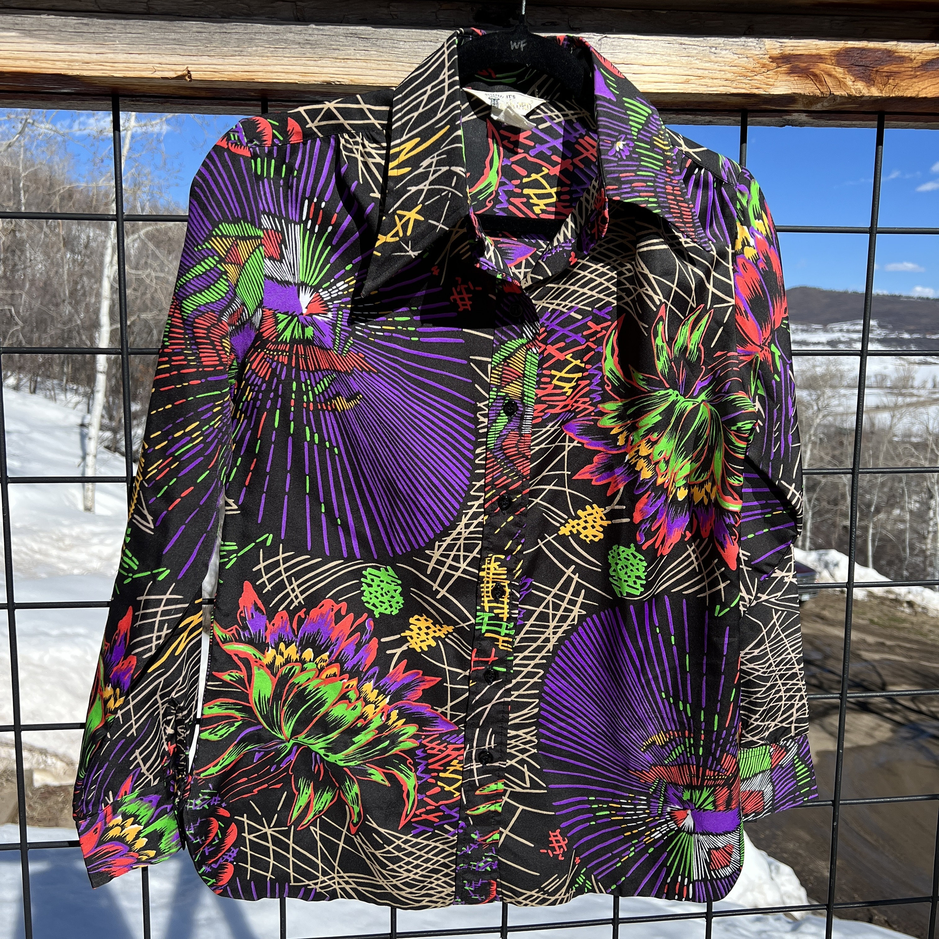Vintage Its Gailord 70s Style Multicolored Floral Button up Small - Etsy
