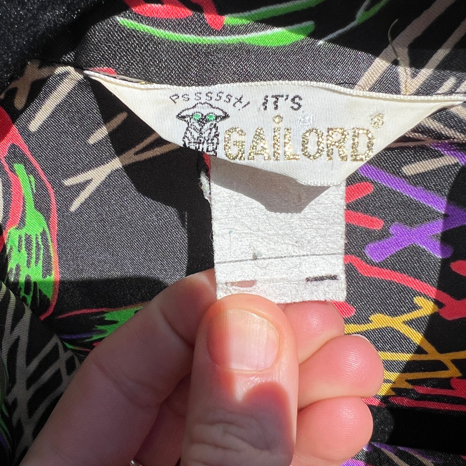Vintage It’s Gailord 70’s Style Black and Multicolored Floral Button up ...