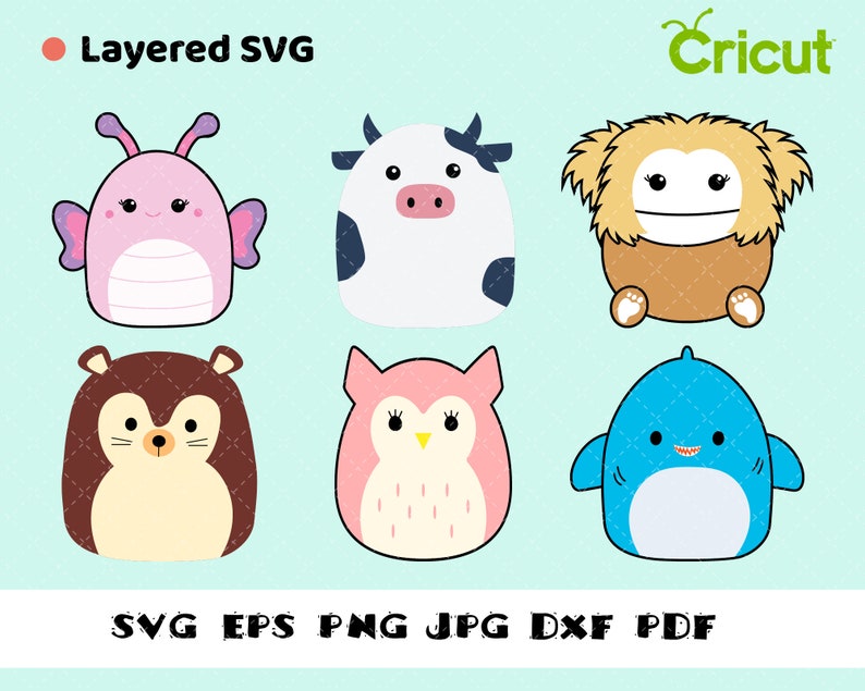 Squishmallow Pack 2 SVG Digital Download File Cartoon SVG Etsy