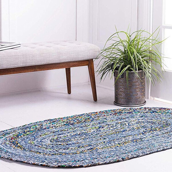 Denim Braided Rug - Etsy