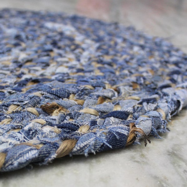 Denim Braided Rug - Etsy