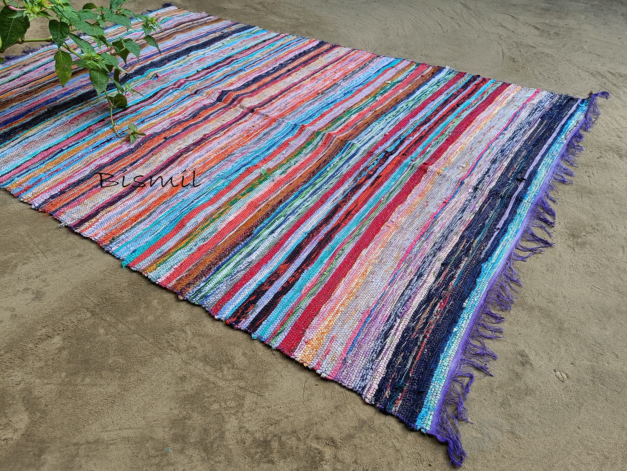 Handa Woven Cotton Chindi Rug Area Rag Rug Indian Carpet - Etsy