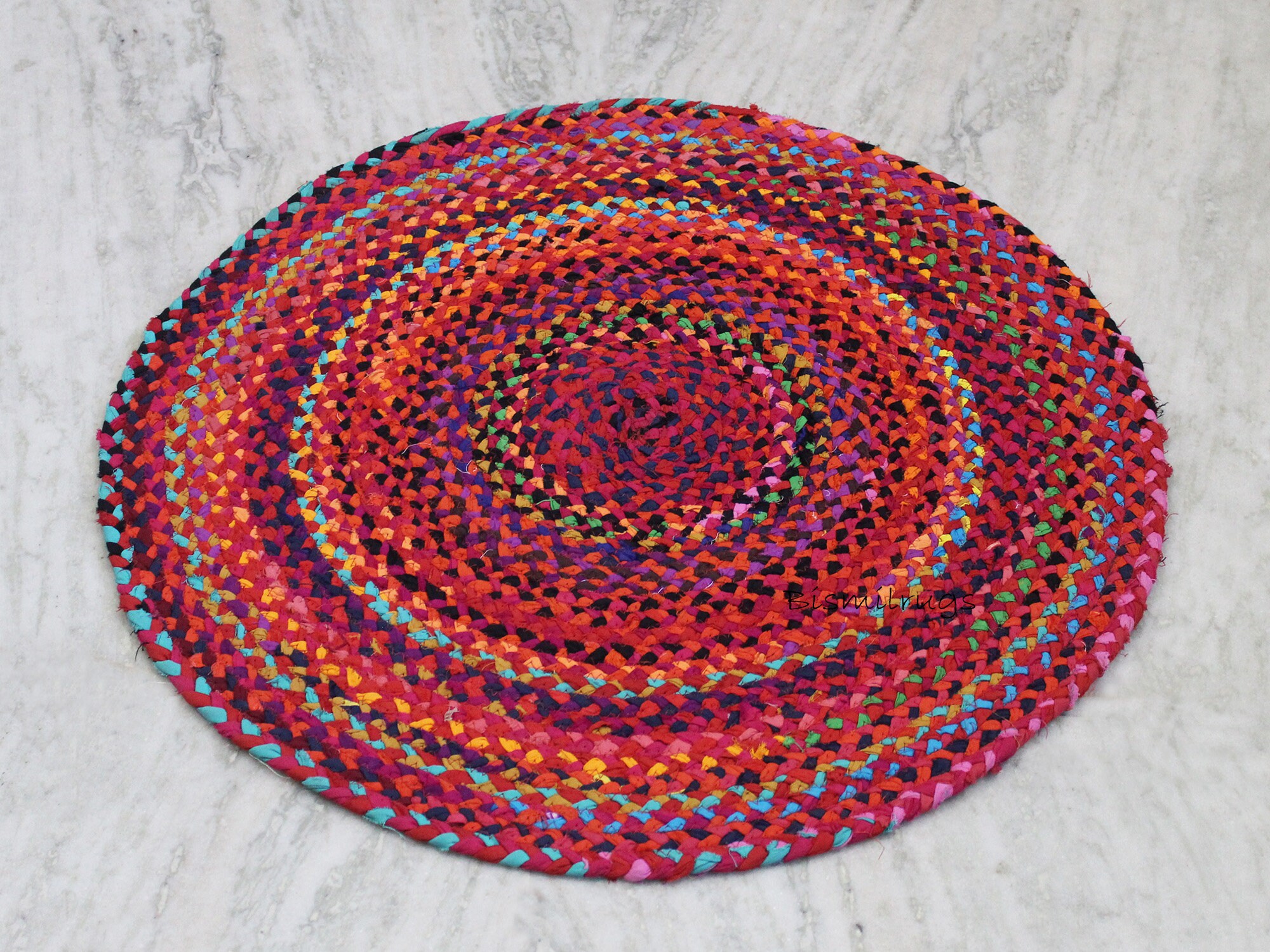 2 Foot Round Rug Cotton Jute Hand Braided Circle Mat Modern - Etsy