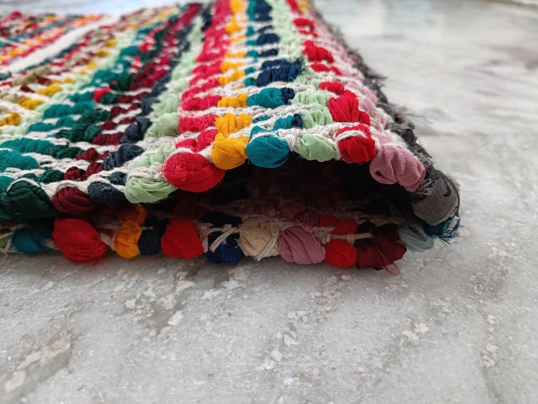 Handmade 2x3 Feet Chindi Rug Colorful Rag Rug Carpet Door Mat 24 X 36 ...
