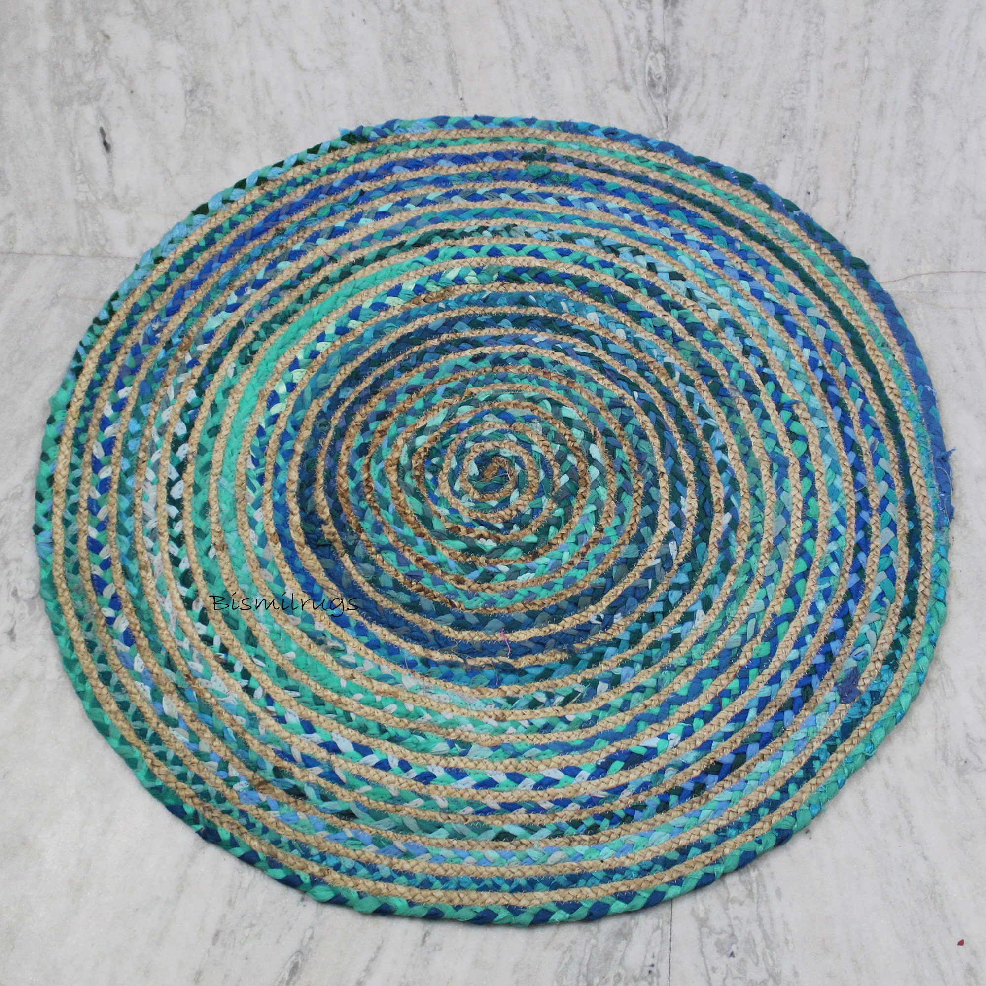 2 Foot Round Rug Cotton Jute Hand Braided Circle Mat Modern - Etsy
