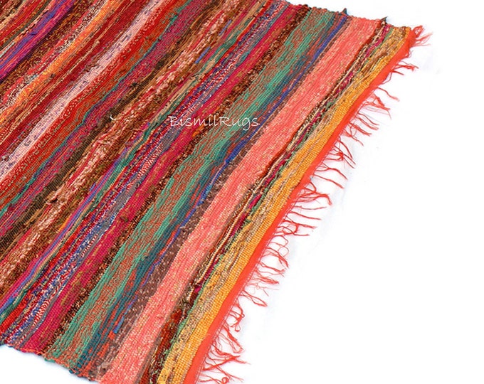 Boho Area Rug, Chindi Rug, Area Rag Rug, Home Indian Carpet, Floor ...