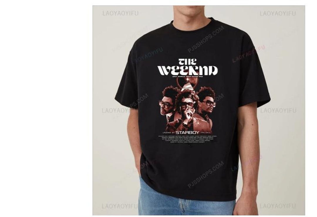 Famous Singer THE WEEKND Classic Poster Print Men's Fashion Shirt ...