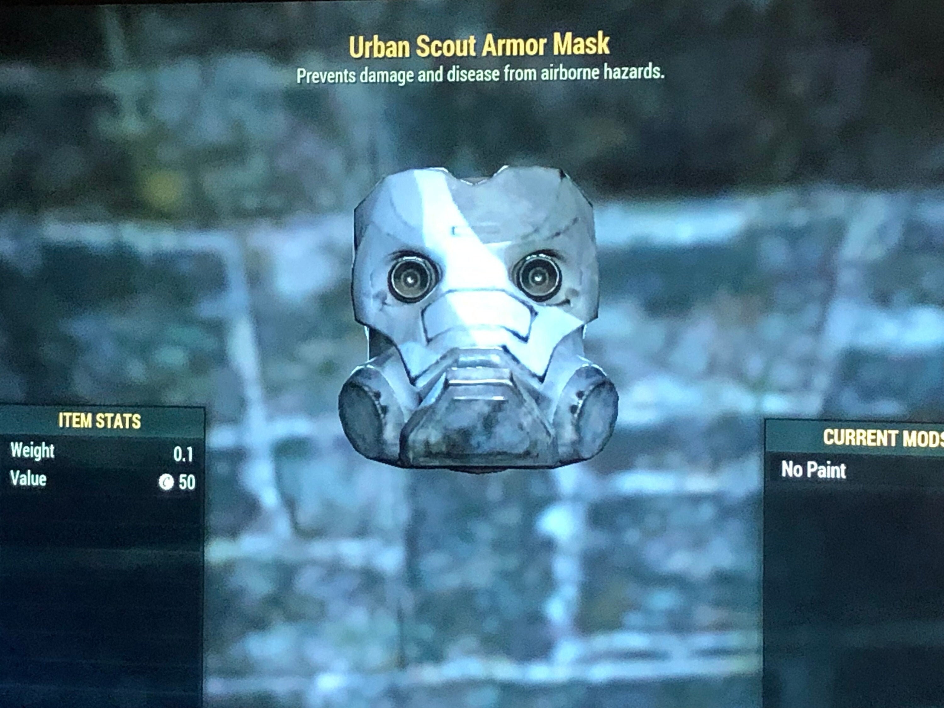 URBAN SCOUT ARMOR Mask Fallout 76 Xbox Read Description - Etsy