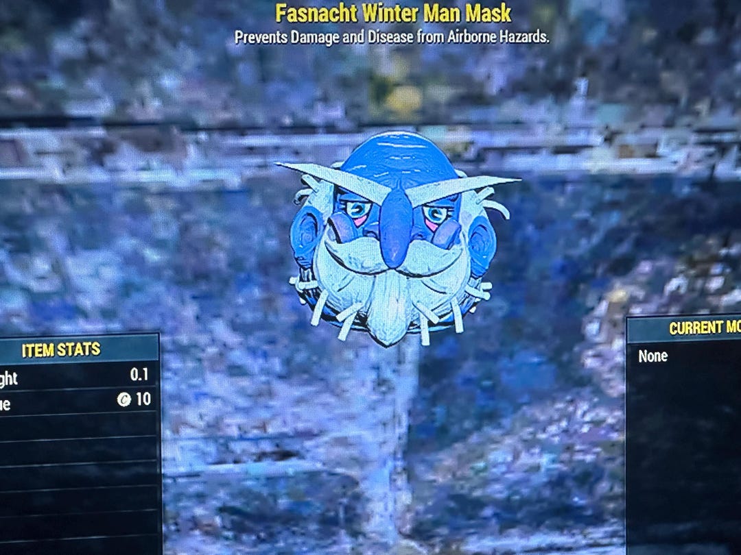 FASNACHT WINTER MAN Mask • Fasnacht Mask •fallout 76 • Xbox • Read ...