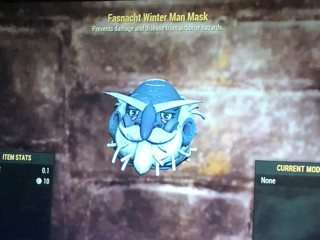 FASNACHT WINTER MASK Fasnacht Mask Fallout 76 Xbox - Etsy