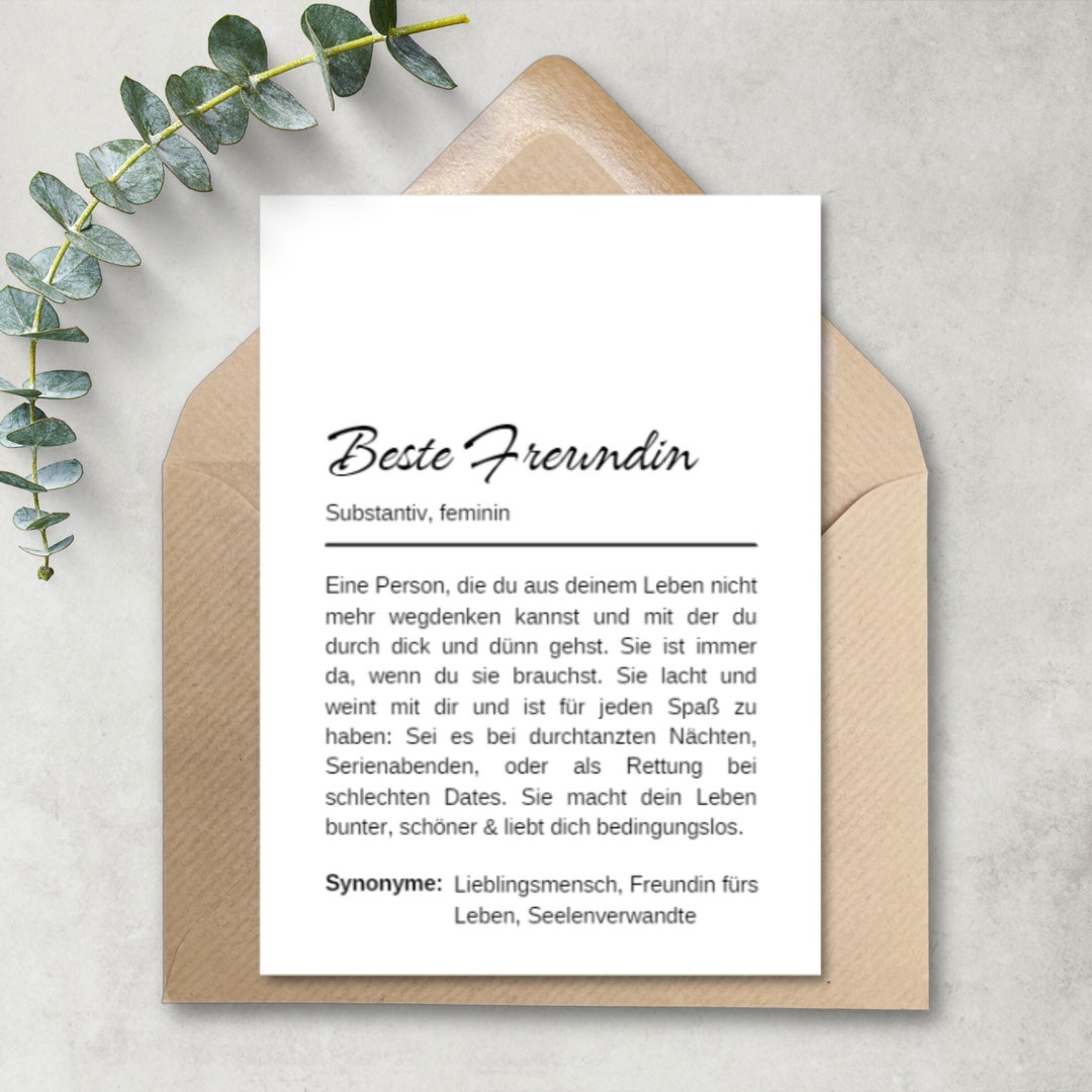 Card best Friend Definition Definition Map Duden A6 Format, Including ...