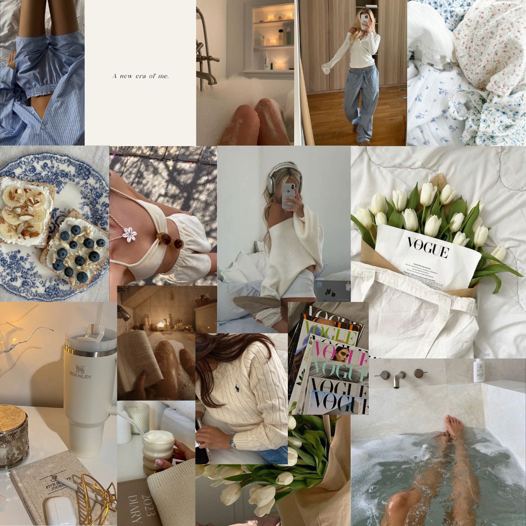 70 Pc Vanilla Girl Collage Kit Clean Girl Aesthetic - Etsy