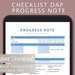Checklist DAP Progress Note Template for Therapists, Counselors ...