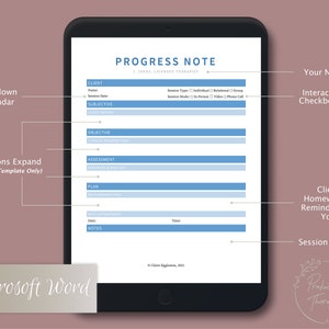 SOAP Progress Note Template for Therapists, Counselors, Psychologists ...
