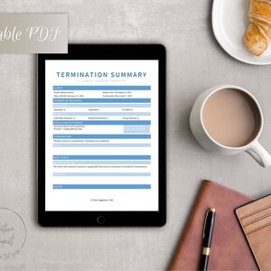 Termination Discharge Summary Template for Therapists, Counselors ...