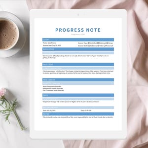 SOAP Progress Note Template for Therapists, Counselors, Psychologists ...