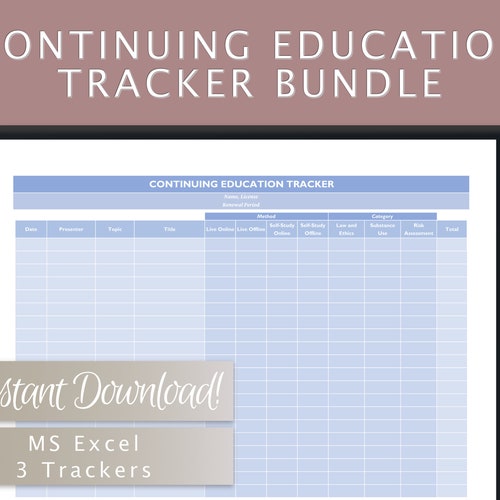 Continuing Education Tracker Workbook for Therapists - Etsy