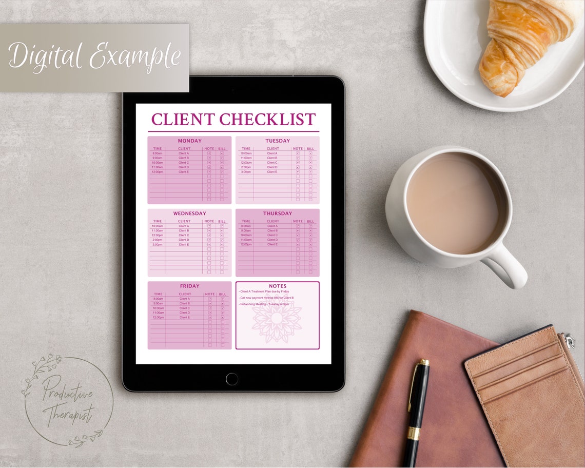 Therapist Client Checklist Planner Template Bundle for Counselors ...