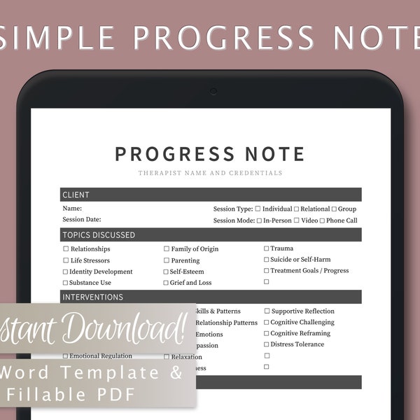 Progress Note - Etsy