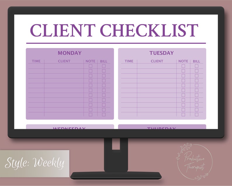 Therapist Client Checklist Planner Template Bundle for Counselors ...