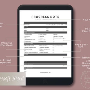 Family Therapy Progress Note Template for Therapists, Counselors ...