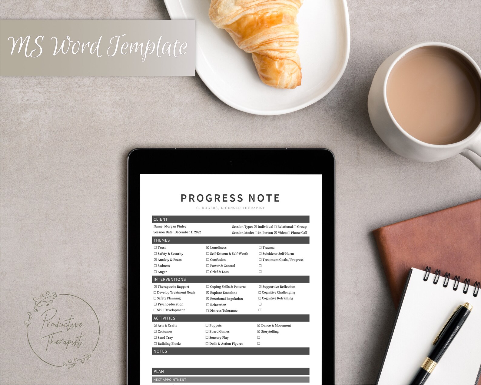 Play Therapy Progress Note Template for Therapists, Counselors ...