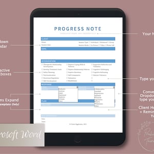 GIRP Progress Note Template for Therapists, Counselors, Psychologists ...