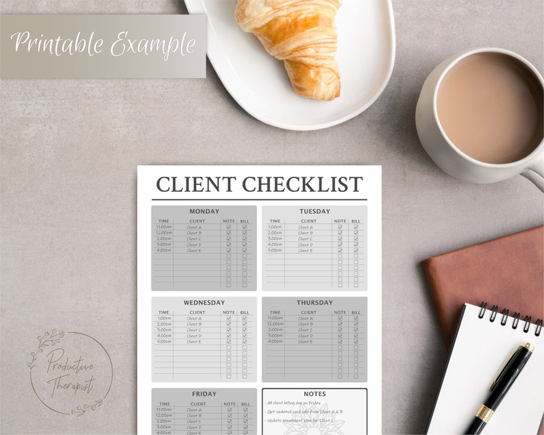 Therapist Client Checklist Planner Template Bundle for Counselors ...