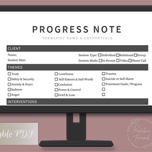 Play Therapy Progress Note Template for Therapists, Counselors ...