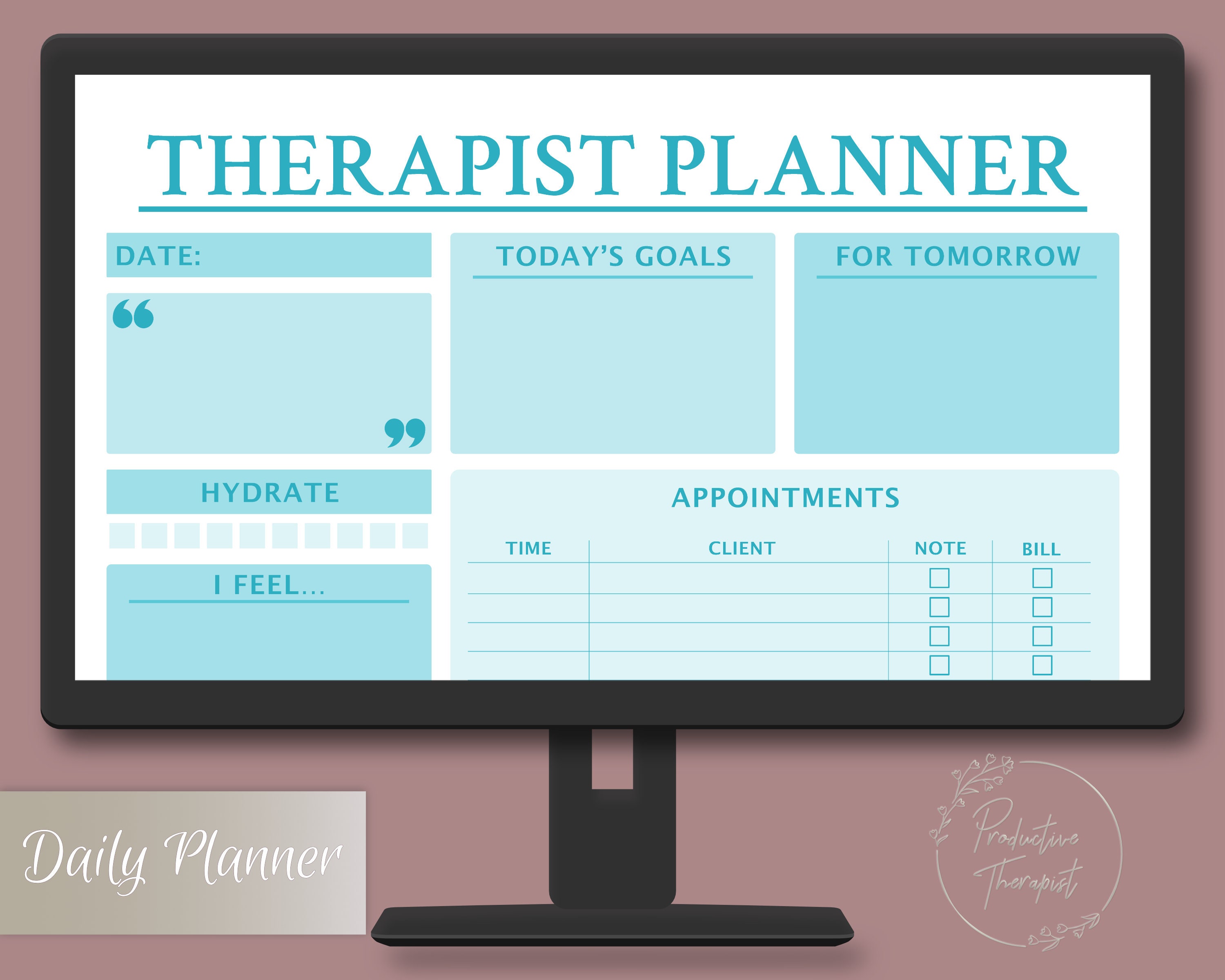 Therapist Daily Planner Template Bundle for Counselors, Psychologists ...