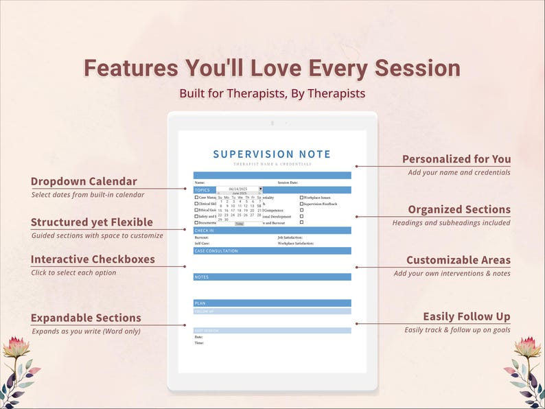 Supervision Note Template for Supervisors, Pre-licensed Therapists ...