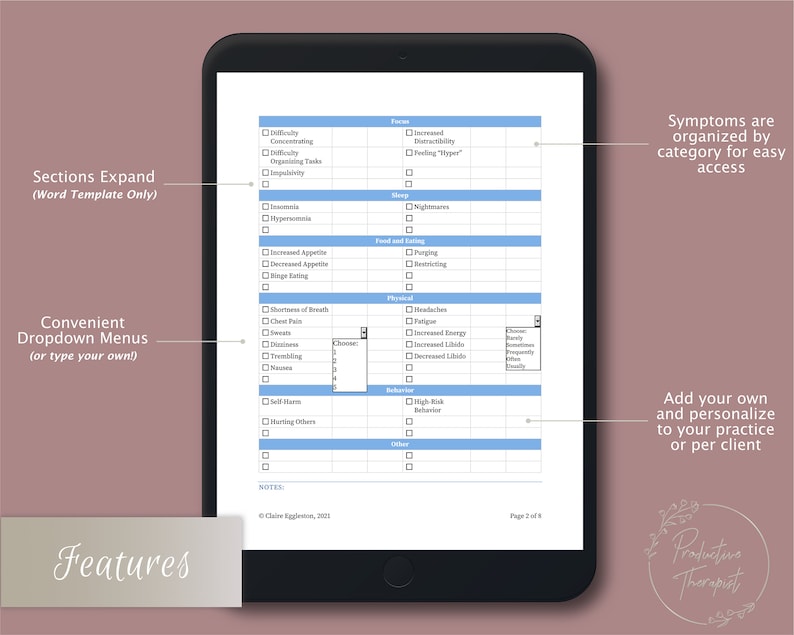 Biopsychosocial Assessment Template Fillable PDF Digital Download ...