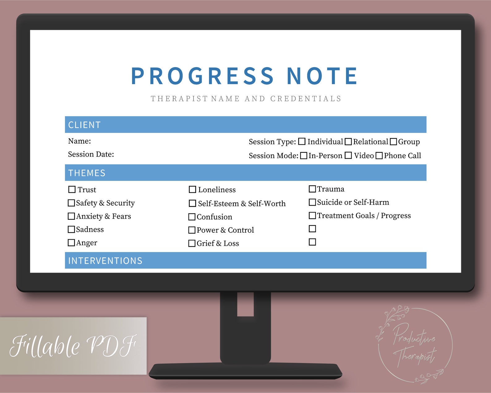 Play Therapy Progress Note Template for Therapists, Counselors ...