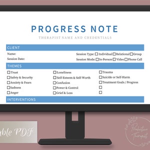 Play Therapy Progress Note Template for Therapists, Counselors ...