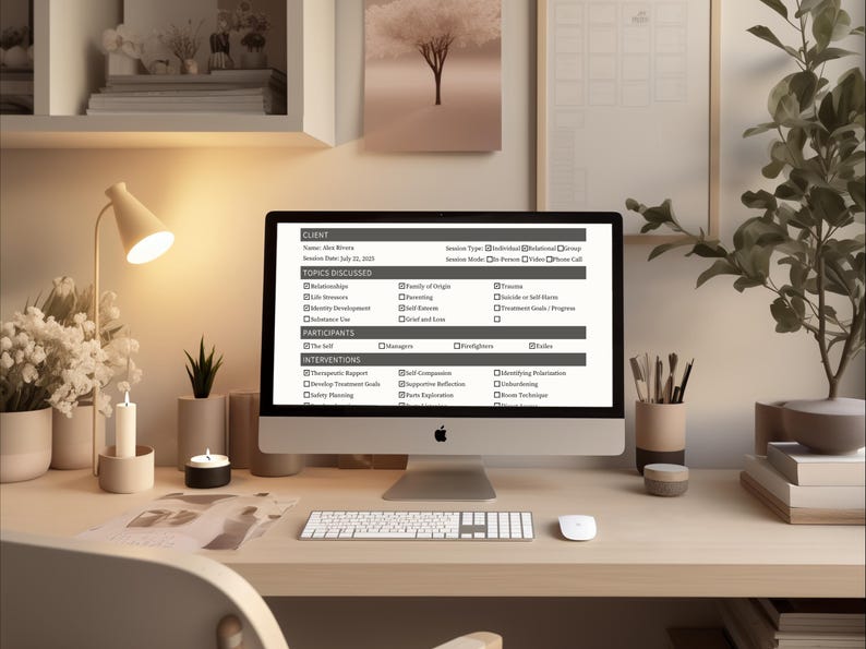 IFS Progress Note Template for Therapists, Counselors, Psychologists ...