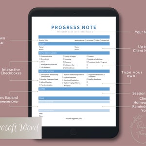 Family Therapy Progress Note Template for Therapists, Counselors ...
