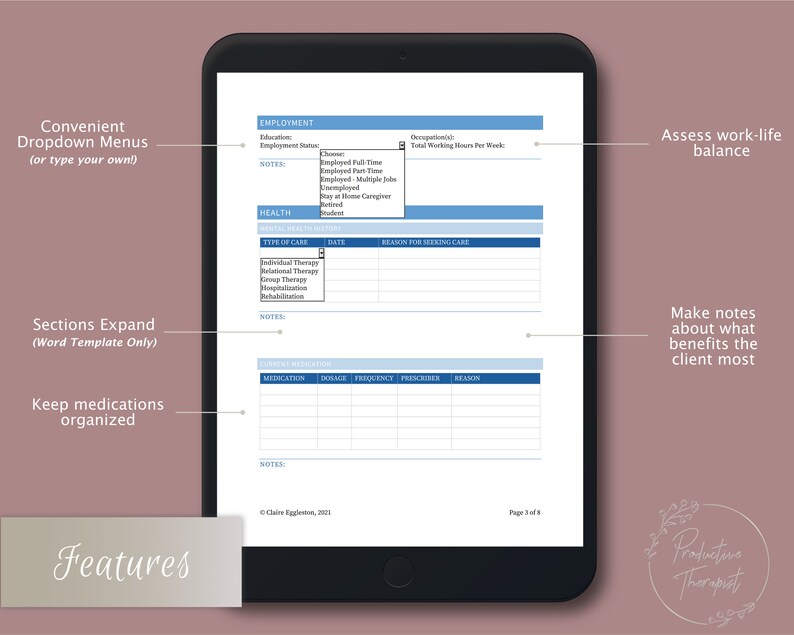 Biopsychosocial Assessment Template Fillable PDF Digital Download ...