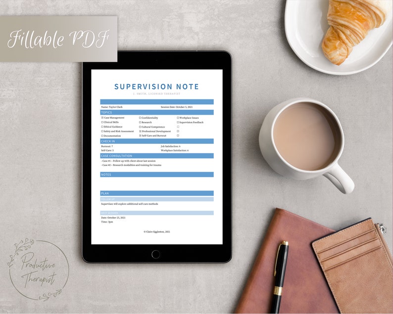 Supervision Note Template for Supervisors, Pre-licensed Therapists ...