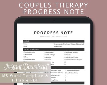 Psychiatric Progress Note | Editable / Fillable PDF Template | for ...